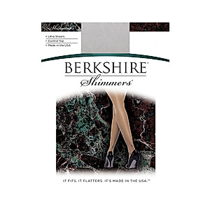 Berkshire womens Shimmers Ultra Sheer Control Top 4429 pantyhose, Silver, 3 US