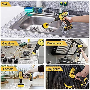 Musment Floor Mats Drill Brush for Car Wash Detailing Attachment Supplies Set Fit Wheel Cleaner ,Tire，Rim，Carpet, Bathroom, Kitchen and Auto Power Scrubber Brush Cleaning Kit