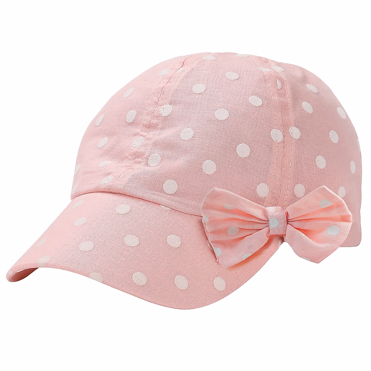 AMIYAN Toddler Sun Hat Girls Summer Cap Polka Dot Bow-tie Beach Hat Baseball Caps UPF 50+ UV Protection