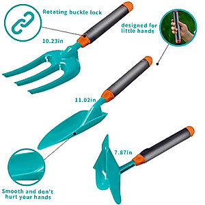 Qtioucp 16Pcs Kids Gardening Tools Outdoor Toys Set Backyard Play with Wheelbarrow, Apron, Watering Can and More Educational STEM Learning Pretend Toys Outdoor Indoor for Toddlers Kids Boys Girls