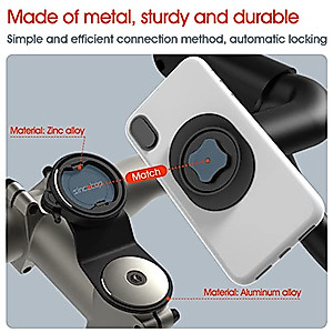 Mountain Bike Phone Mount,Bicycle Cell Phone Holder,Universal Aluminum Handlebar Stem Phone Clamp,Cycling Mobile Phone Clip,MTB Road Bike Quick Attach/Detach for iPhone Samsung Galaxy Google-Black