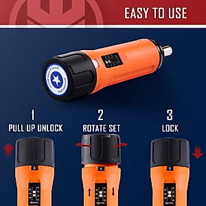 KNINE OUTDOORS Torque Screwdriver Wrench Driver Set 10-70 Inch Pounds lbs for Maintenance with T-bar Handle, 40 Hex Bits, 1/4" Socket, Shaft Extension, For Tools, Bike Repairing and Mounting (Orange)