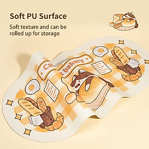 GeekShare Cute Cat Bakery Mouse Pad - Large Non-Slip Base PU Desk Mat for Keyboard and Mouse, Perfect for Gaming, Writing, or Home Office Work