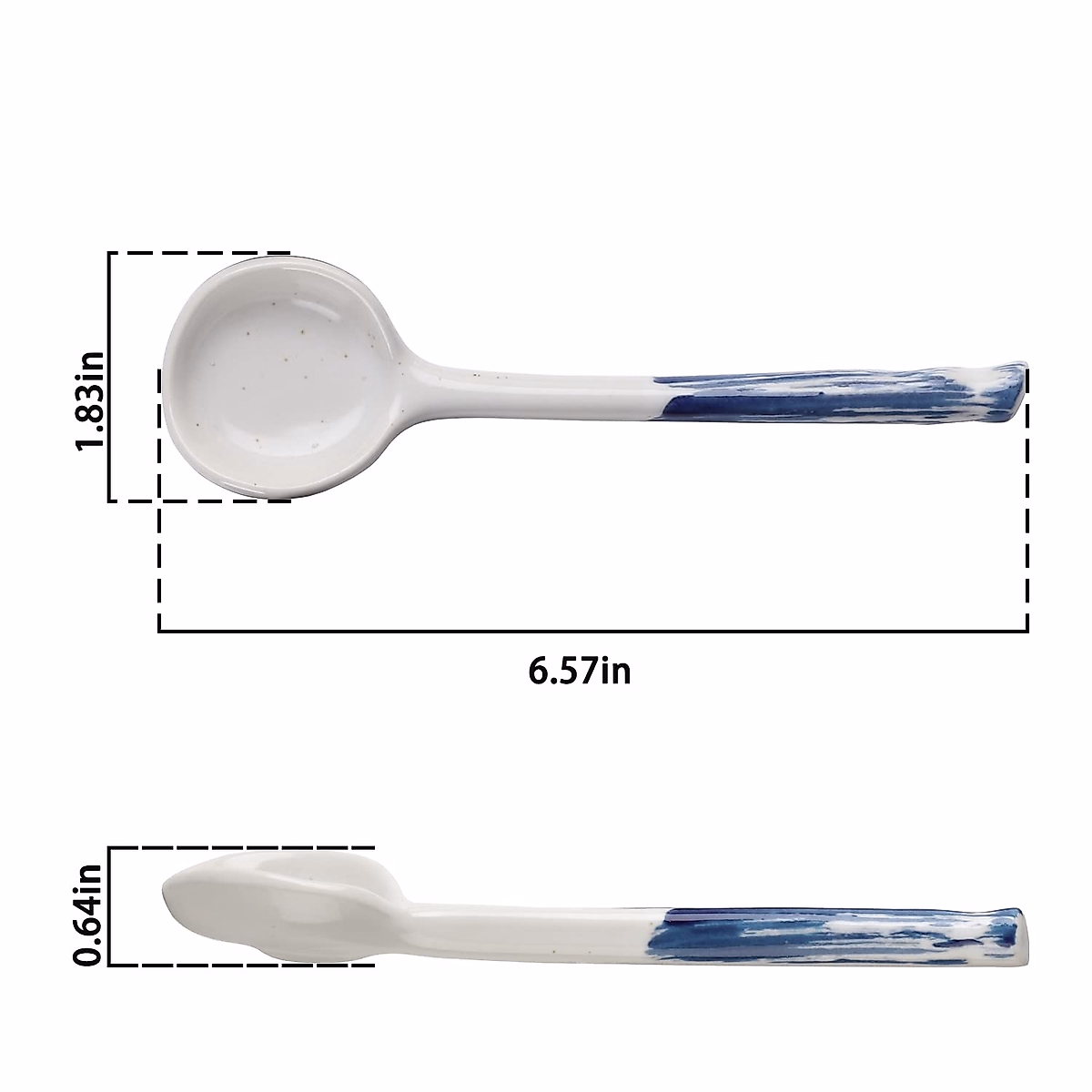 4pcs Japanese Ramen Soup Spoons Ceramic Asian Soup Spoons Retro Korean Style Tablespoon Rice Noodles Dinner Serving Spoon Ladles for Pho Miso Cereal Sauce Gravy Condiment (Style 1)