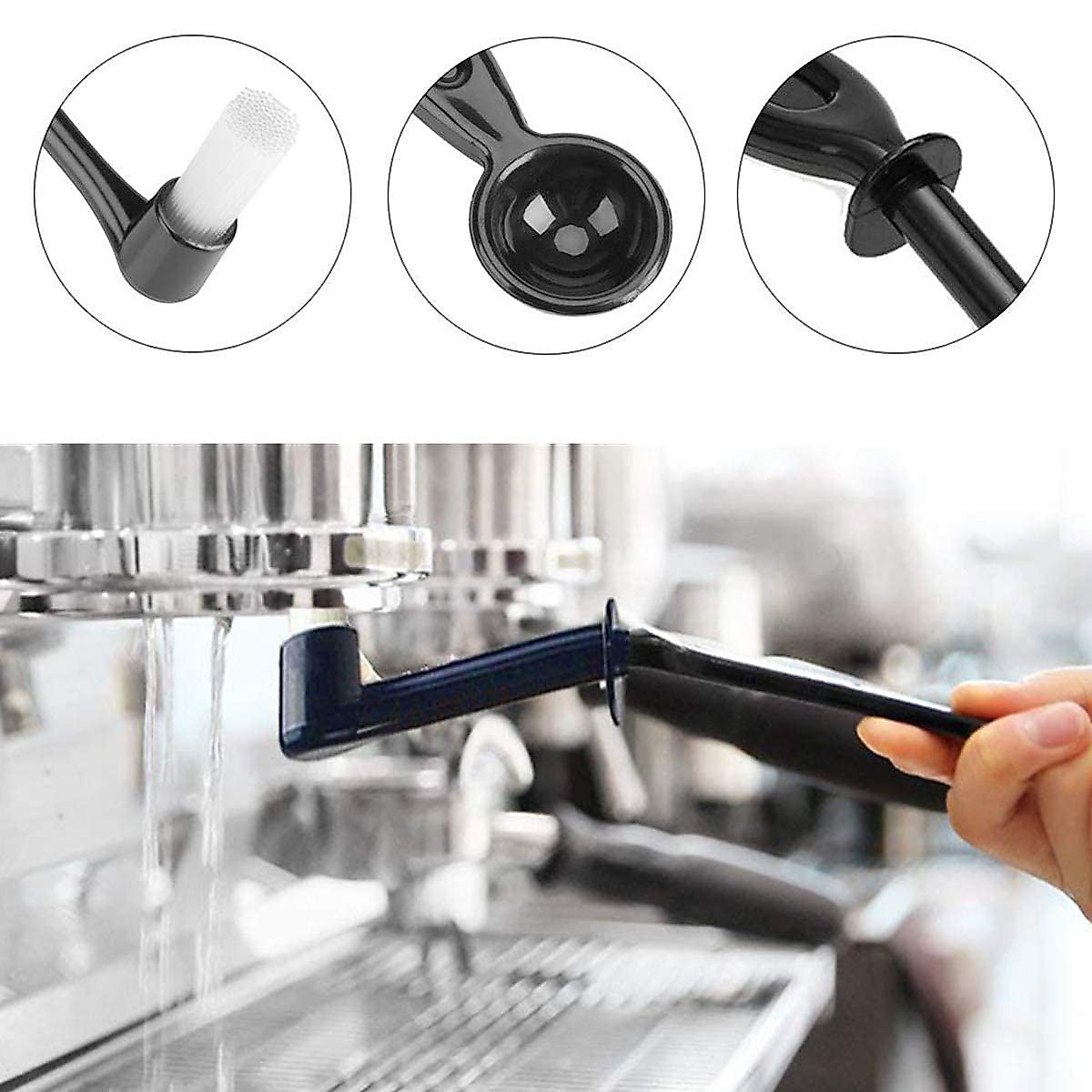 4 Pieces Coffee Machine Cleaning Set Include Wooden Coffee Grinder Brush Coffee Machine Group Head Cleaning Brush
