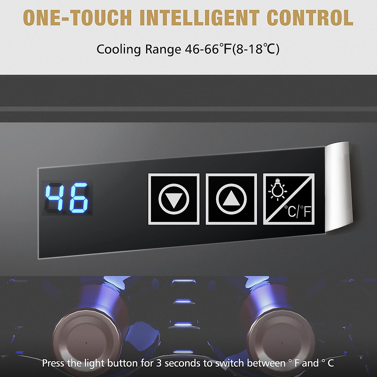 JINJUNYE 6 Bottle Wine Cooler Refrigerator, Wine Fridge Small, Countertop Wine Cooler with Digital Temperature Control, 46-66℉ Mini Freestanding Wine Cellars Glass Door, Gift for Wine Lover