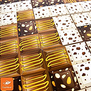 Foxmind Games: Chocoly, a Calorie Free Logic Game, Chocolate Tile Laying Game, up to 4 Players, 8 and up.