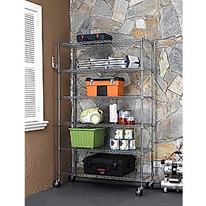 BestOffice 18x48x72 Storage Shelves Commercial Heavy Duty Metal Shelves Garage Organizer Wire Rack Shelving Storage Unit Shelf Adjustable Utility 6000 LBS Capacity,Chrome