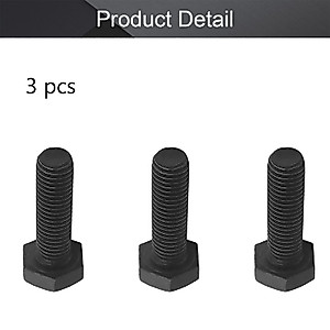 MroMax M10 Left Hand Hex Bolt M10-1.5 x 35mm Hex Head Screw Bolts Carbon Steel Grade 12.19 Fully Threaded Metric Hex Bolts Black 3Pcs