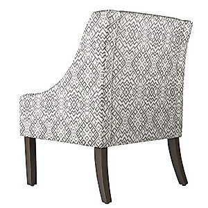 HomePop Modern Swoop Arm Accent Chair, Gray Geometric