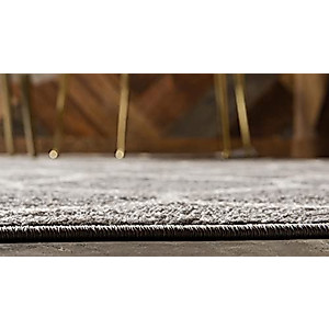 Rugs.com Lattice Frieze Collection Rug – 3' Round Light Gray Medium Rug Perfect for Kitchens, Dining Rooms