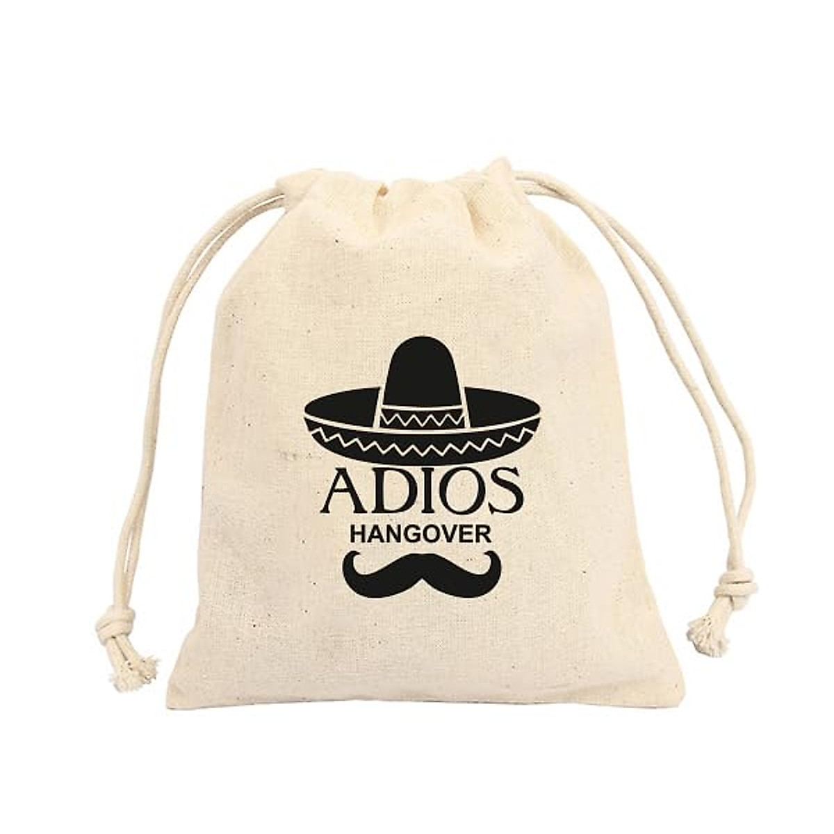 Set of 10 Adios Hangover Bags bachelorette party decorations Cabo survival Kit, amenity Kit Cotton Drawstring Wedding Welcome Favor kits ,Bachelorette ,Party, Drawstring Decors, Off White, 5x7''