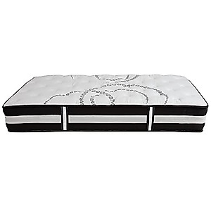 Flash Furniture Capri Comfortable Sleep 12" Hybrid Pocket Spring and Foam Mattress in a Box, Foam Pocket Spring Hybrid Mattress for Pressure Relief, Twin