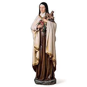 Joseph's Studio by Roman - St. Therese Figure on Base, 14" Scale Renaissance Collection, 13.75" H, Resin and Stone, Religious Gift, Decoration