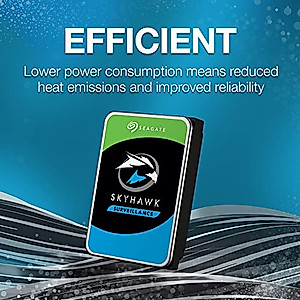 Seagate SkyHawk 3TB Surveillance Hard SATA 6Gb/s 256MB Cache 3.5-Inch Internal Drive-Frustration Free Packaging (ST3000VX009), 2 gal