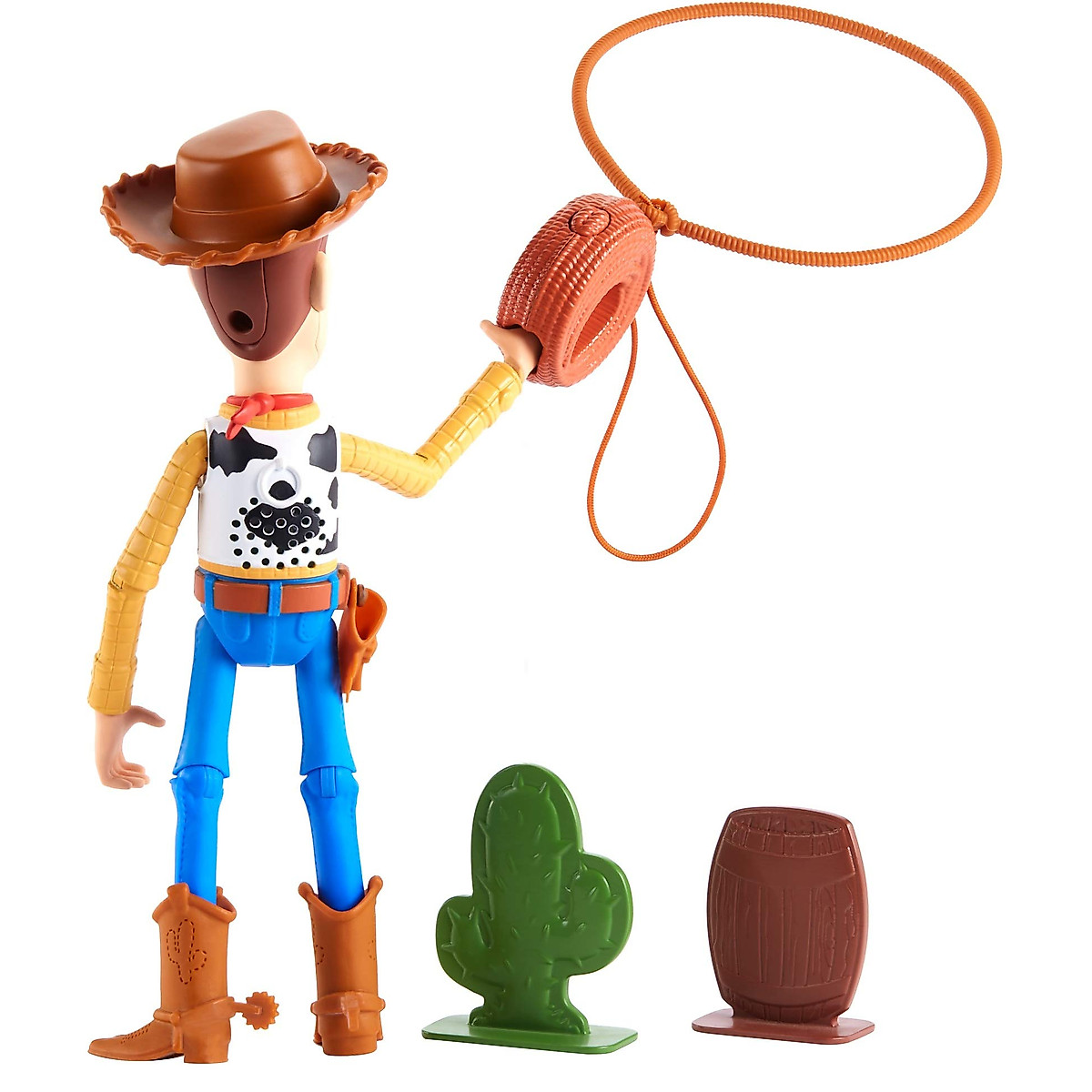 Mattel Toy Story Launching Lasso Woody Talking Feature Figure, Movie Inspired Action Character Doll 9.2-in with 3 Targets, Kids Gift Ages 3 Years & Older