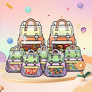 Cecnamt 30 Pcs Plastic Cute Goodie Bags For Kids Bulk Reusable Top Handle Gift Bag Birthday Goodie Bag Back to School Goodie Bags Cute Backpack Goodie Bag with Handle Candy Bag for Kids Party