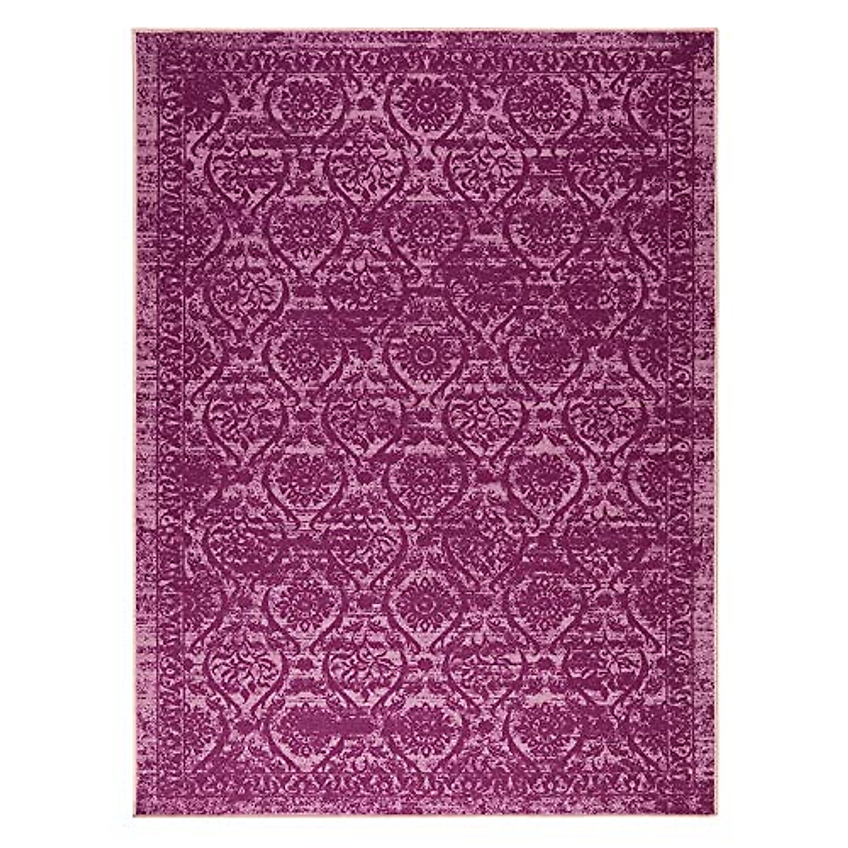Antep Rugs Alfombras Non-Skid (Non-Slip) 8x10 Rubber Backing Floral Geometric Low Profile Pile Indoor Area Rugs (Purple, 8' x 10'3")