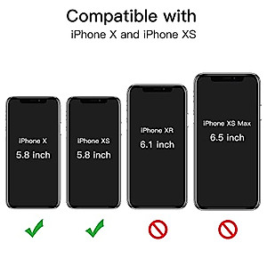 JETech Case for iPhone Xs and iPhone X 5.8 Inch with Built-in Screen Protector Anti-Scratch, 360 Degree Full Body Rugged Phone Cover Clear Back (Black)