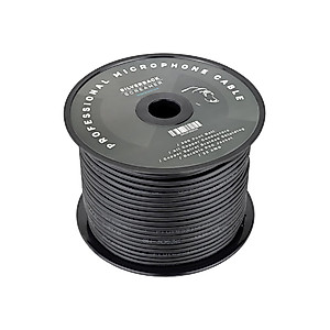 Sewell Silverback Screamer Bulk XLR Cable, 300 ft. Spool, Pure Copper, OFC, Flexible, Spiral Braided Shielding SW-30632, Black