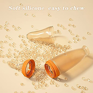 Silicone Baby Food Dispensing Spoon, Baby Food Feeder with Standing Base for Infant 4+Months Dispensing and Feeding,Travel Essentials (Orange)