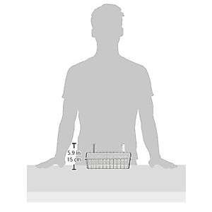 Spectrum Diversified Grid Storage Basket, Over The Cabinet, Steel Wire Organization Under Sink Kitchen & Bathroom, Small, Satin Nickel PC