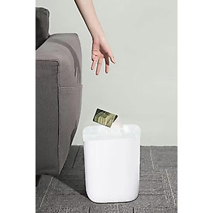 Diyalor Small Trash Can for Bathroom with 60 Trash Bags,2.3 Gallon Bathroom Garbage Can Wastebasket (1, White)