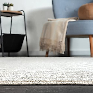 Abani Nuevo Collection Area Rug - Modern Arch Beige/Cream Pattern - 6'x9' - Easy to Clean - Durable for Kids & Pets - Non-Shedding - Medium Pile - Soft Feel - for Living Room, Bedroom & Office