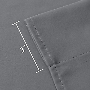 DECOVSUN Tie Up Blackout Valance for Window 18 Inches Long Thermal Insulated Adjustable Valance for Kitchen Windows Rod Pocket Top Tie-up Shade Window Curtain for Kids Room 1Panel Grey