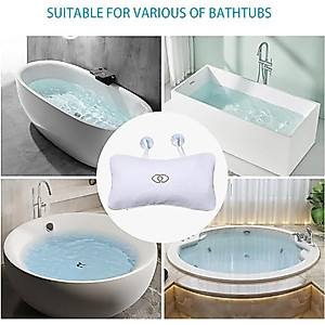 YUET Anti-Slip Non-Slip Bathtub Pillow Home Spa Bath Inflatable Cushion Head Neck Back Shoulders Rest Relax Suction Cup Bathroom Support for Hot Tub Luxurious Headrest