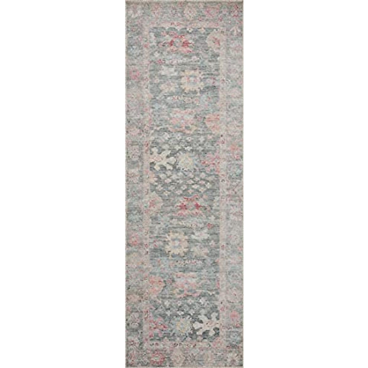 Loloi II Elysium Collection ELY-02 Graphite/Multi, Traditional 7'-6" x 9'-6" Area Rug