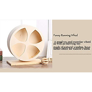 XINGFENSIFNE Hamster Exercise Wheel Silent Spinner with a Shield and Disassemble Base, Wooden Running Wheel for Syrian Hamster, Dwarf Hamster,Mice,Guinea Pigs and Other Small Animals, 6 inch