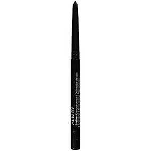Almay Eyeliner Pencil, Hypoallergenic, Cruelty Free, Oil Free-Fragrance Free, Ophthalmologist Tested, Long Wearing and Water Resistant, with Built in Sharpener, 205 Black, 0.01 oz