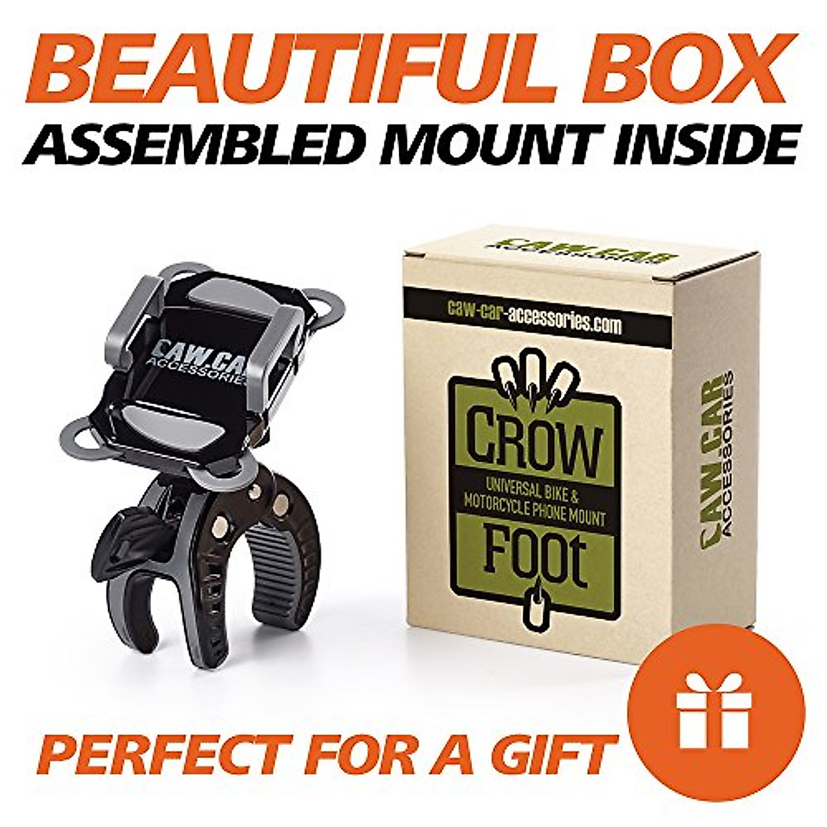 Bike & Motorcycle Phone Mount - For iPhone 14 (13, Xr, SE, Max/Plus), Galaxy S22 or any Cell Phone - Universal ATV, Mountain & Road Bicycle Handlebar Holder. +100 to Safeness & Comfort