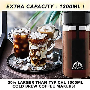 JavaSun Deluxe Cold Brew Coffee Maker, 1.3 Quart Heavy-Duty Tritan Pitcher (Classic)