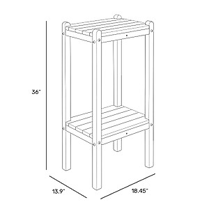 Costaelm Outdoor Side Table, 2-Tier Small Patio Coffee Tables for Outside, Outdoor End Tables for Patio, Adirondack Side Table for Outside, Outside Table for Pool, Porch, Garden, Turquoise