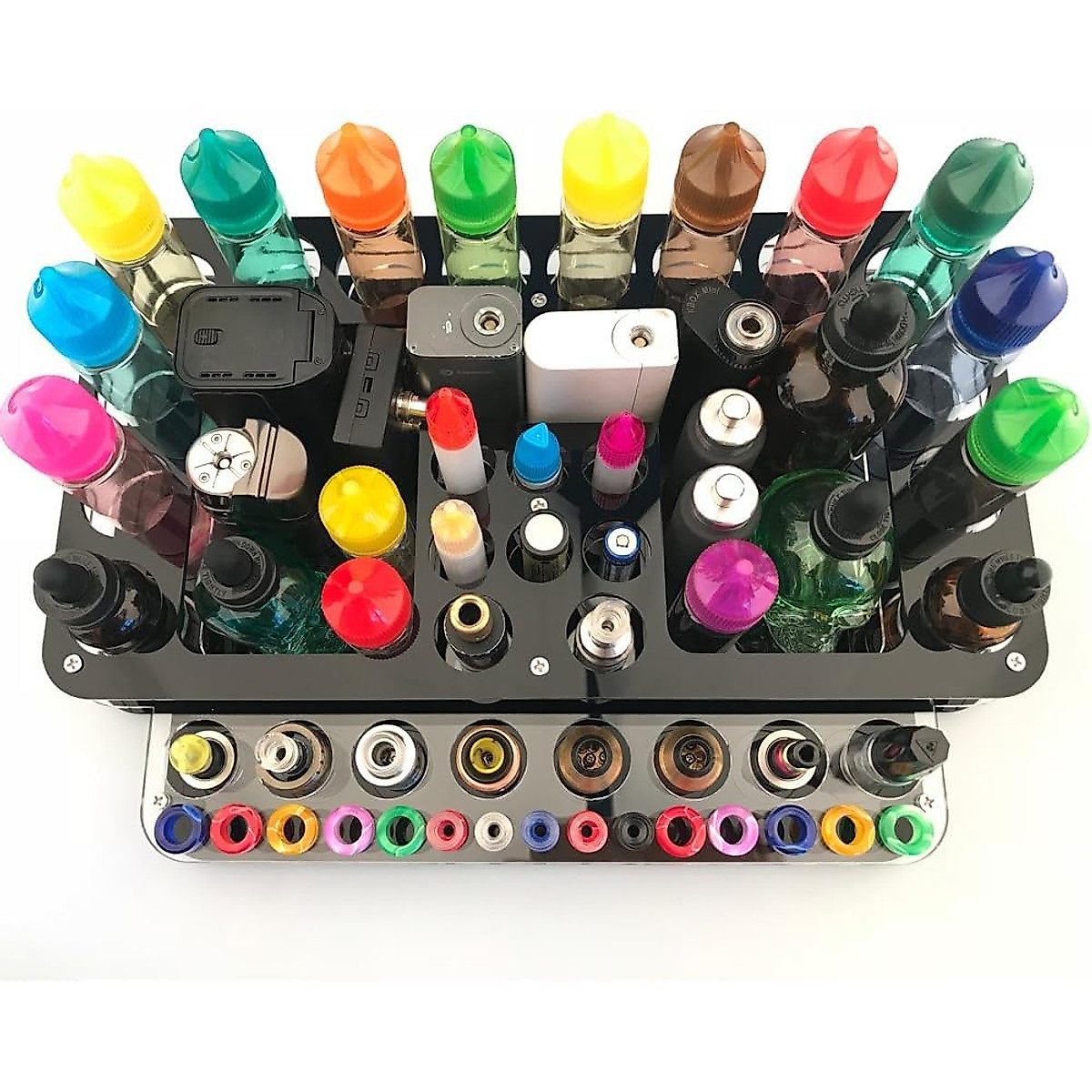 Wooden Vape Display Stand Holder Wooden RDA RTA Tank Holder Liquid Bottle Holder (Wooden Holder, Size B)