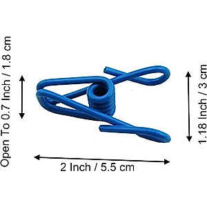 Chip Clips, 20 Pcs 2 Inch 10 Different Mixed Colors Utility Metal Clips PVC-Coated High Elasticity Good Persistence for Clothespins Paper/Food Bag Clips Clothes Pins (20)