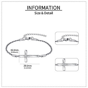ONEFINITY Religious Cross Bracelet 925 Sterling Silver Origami Cross Bracelet Jewelry Gifts for Women