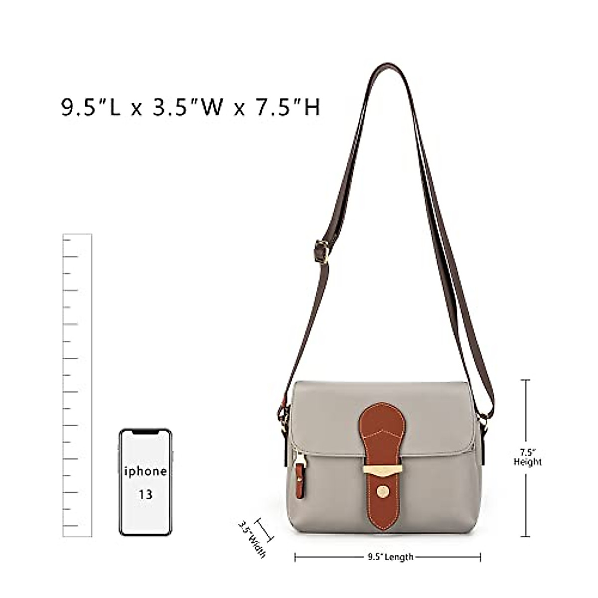 SATSEI Crossbody Bags for Women,Water Resistance Canvas Multi Pocket Crossbody Bags Travel Shoulder Bag