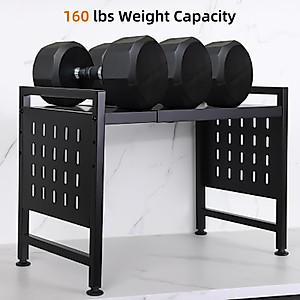 loyalKBS Extendable Microwave Oven Rack 2 Tier Adjustable Shelf Bakers Rack for Kitchens Countertop Appliance Shelf with 4 Hooks and Pot Lid Support, Black