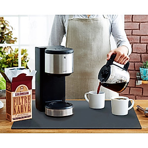 Coffee Maker Mat for Countertops, Coffee Bar Accessories Fit Under Coffee Machine Mat, 19"x12" Rubber Backed Coffee Pots, Table Mat under Appliance, Dish Drying Mat, Marble Navy for Kitchen Counter