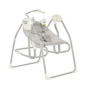 Dream On Me Sway 2in1 Cradling Swing & Rocker, Grey & White