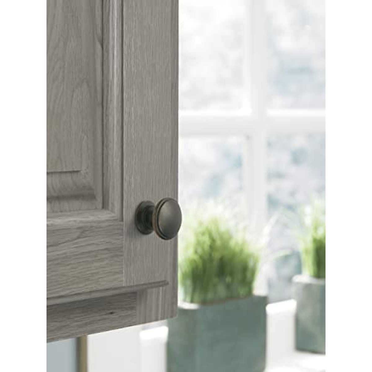 Amerock | Cabinet Knob | Oil Rubbed Bronze | 1-1/4 inch (32 mm) Diameter | Ravino | 1 Pack | Drawer Knob | Cabinet Hardware