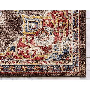 Rugs.com Eden Collection Rug – 6 Ft Runner Chocolate Brown Medium Rug Perfect for Hallways, Entryways