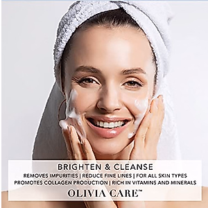 Olivia Care Vitamin C Daily Brightening Facial Cleanser - All Natural Moisturize, Hydrate, Cleanse - Brighten Age Spot, Tighter & Soothe Skin - Antioxidants - All Skin Type - 8 FL OZ