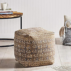 Christopher Knight Home Pouf, Taupe + Gold