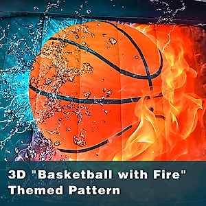 Andency Basketball Comforter Twin(66x90 Inch), 2 Pieces(1 Basketball Comforter, 1 Pillowcase) Sport Microfiber Basketball Comforter Set Bedding Set for Kids Boys Teens