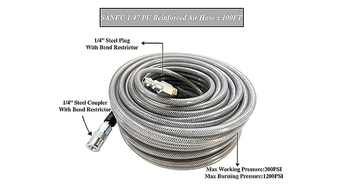 SANFU 1/4-Inch Polyurethane Air Hose - Durable & Flexible