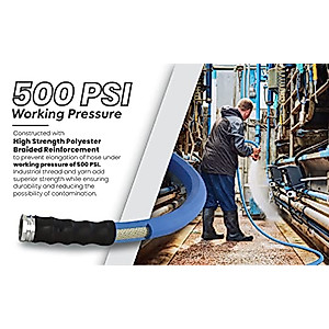 AG-LITE BSAL58100 5/8" x 100' Hot/Cold Water Rubber Garden Hose, 100% Rubber, Ultra-Light, Super Strong, 500 PSI, -50F to 190F Degrees, High Strength Polyester Braided